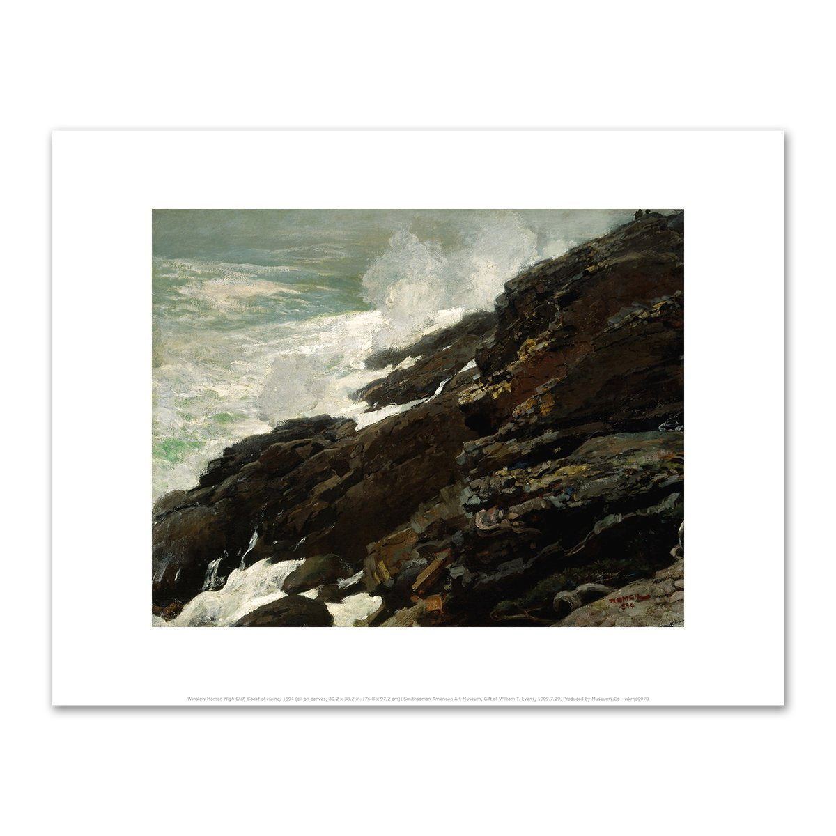 Homer Prints, High Cliff, Coast of Maine | Buy Prints at Museums.Co